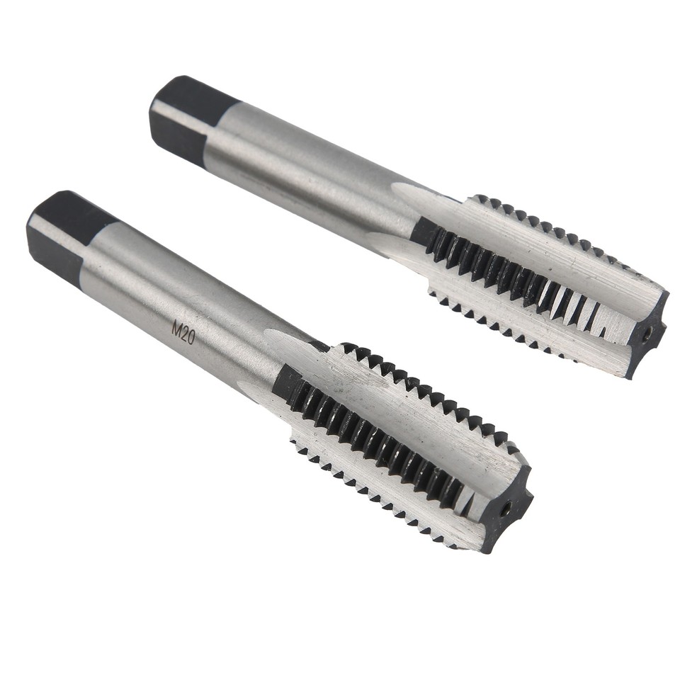 2Pcs First Second Hand Tap M20 Thread Straight Flute Carbon Steel Tap ...