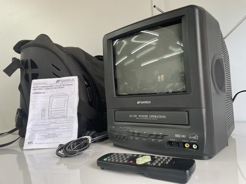 Sansui 9" TV VCR Combo COM0961B Retro Gaming CRT Color Portable w ...