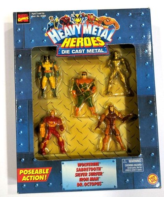 TOYBIZ Marvel Comics Heavy Metal Heroes Diecast Metal Figure Set Box | eBay