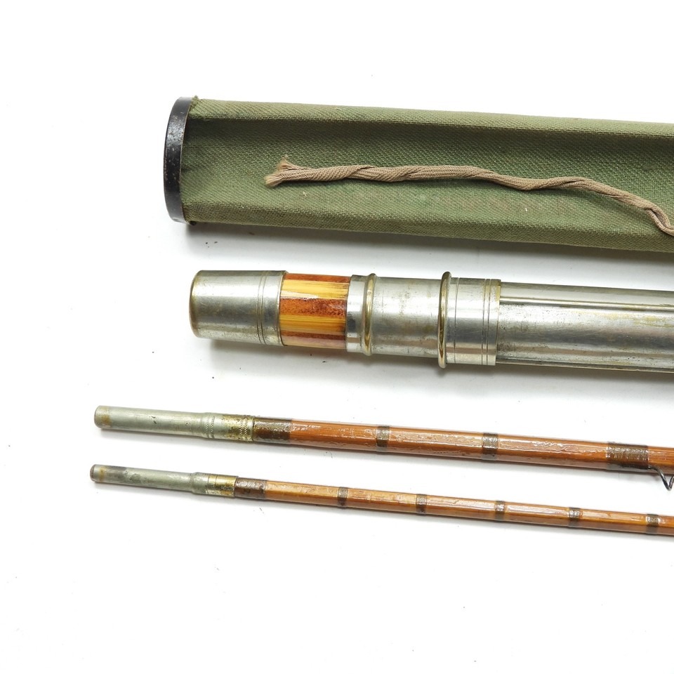 Unmarked Vintage Bamboo Fly Fishing Rod. Chubb? W/ Formed Case. 9’. | eBay