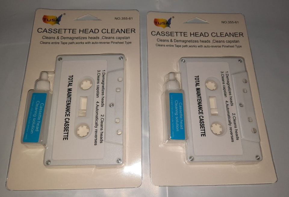 2-Pack Audio Cassette Tape Head & Capstan Cleaner Maintenance Kit w/ US ...