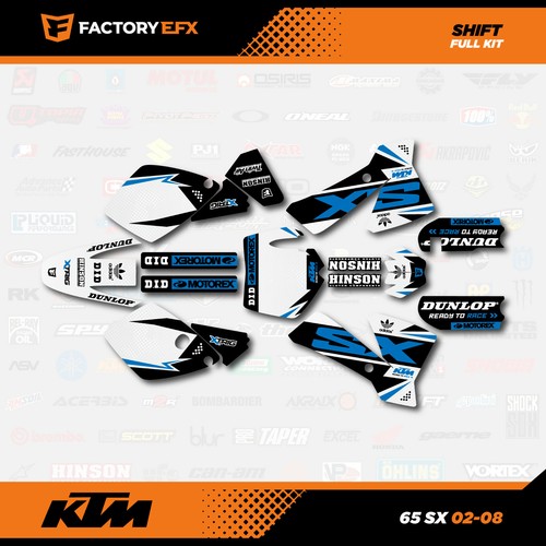 KTM 65 Blue Shift Graphic Kit 02-08 65sx sx Decal Sticker Racing Kit ...