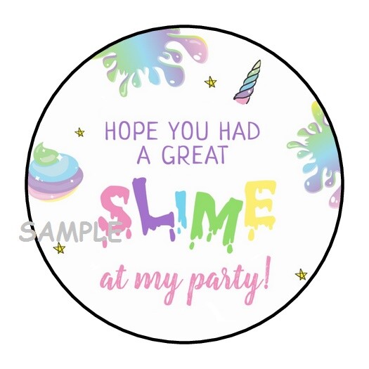 30 UNICORN SLIME PARTY ENVELOPE SEALS LABELS STICKERS 1.5" ROUND ...