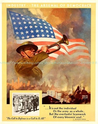 The arsenal of democracy historic war propaganda paper poster | eBay