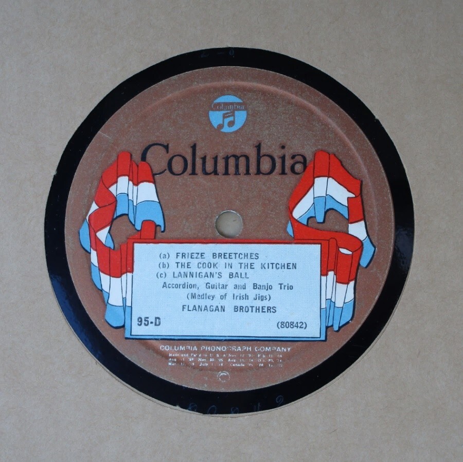 two vintage Flanagan Brothers Irish music Columbia Vocalion labels ...