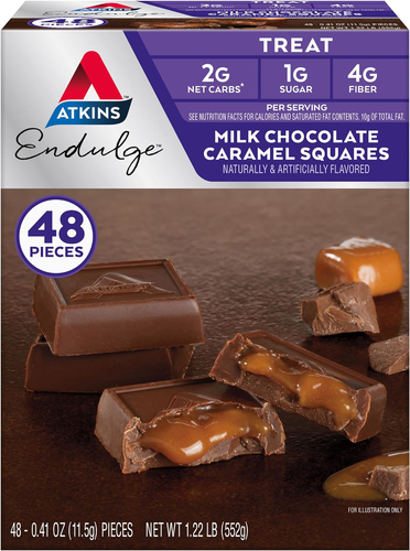 Atkins Endulge Milk Chocolate Caramel Squares, Dessert Favorite, Good ...