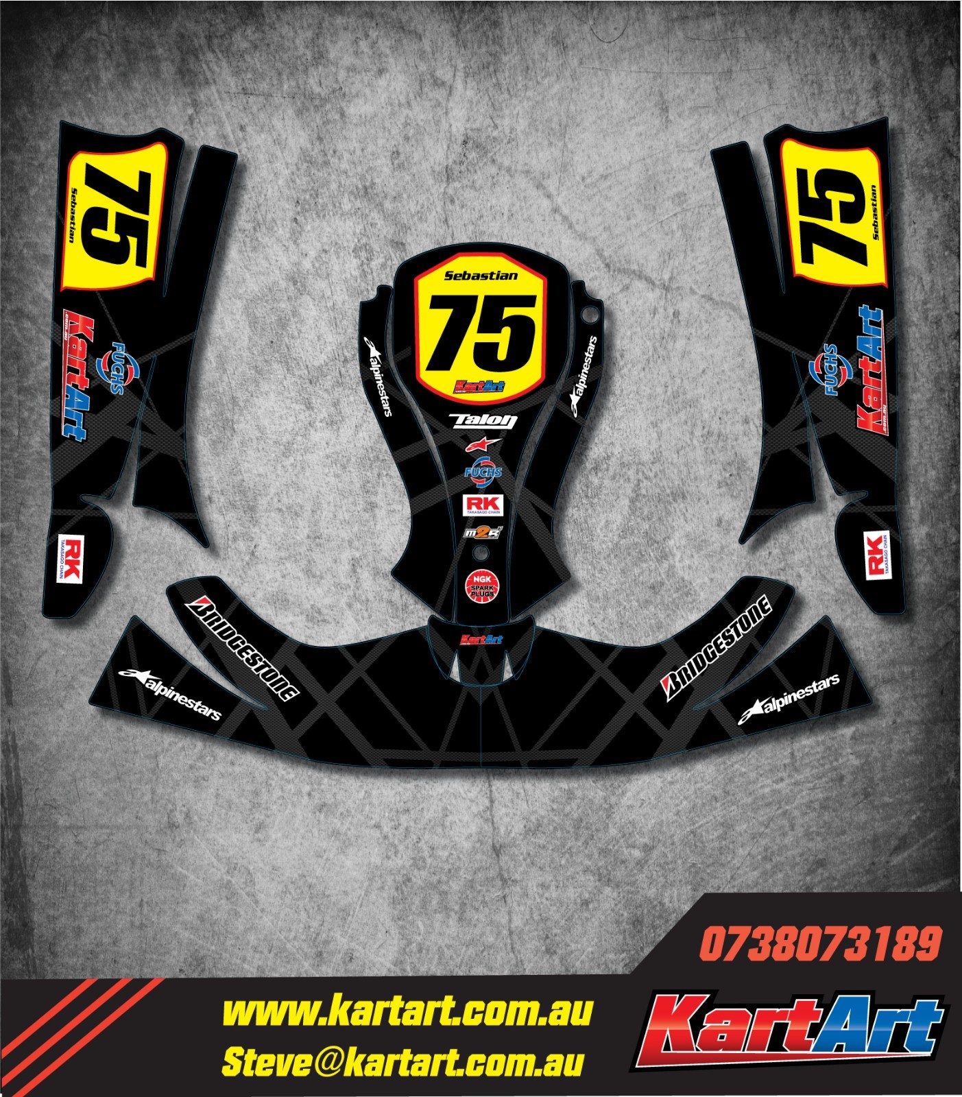 BIREL X30 KART ART sticker kit CARBON STYLE / graphics / decals | eBay