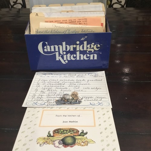 Cambridge Kitchen Tin Recipe Box With Typed/Printed Kitchen Recipes ...