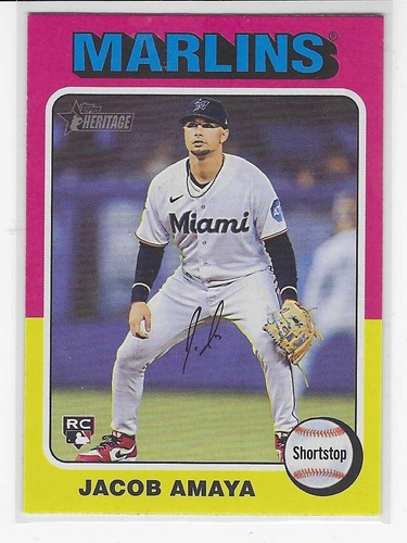 2024 Jacob Amaya Topps Heritage High Number RC Rookie Card Miami ...
