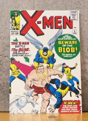 VINTAGE MARVEL COMIC BOOK ART POSTCARD X-MEN ISSUE # 3 BEWARE OF THE ...