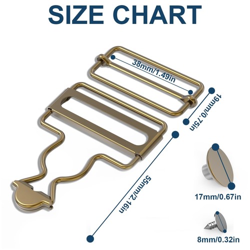 6 Sets Durable Metal Overall Buckles Replacement, 1-1/2" Overall Clasp ...