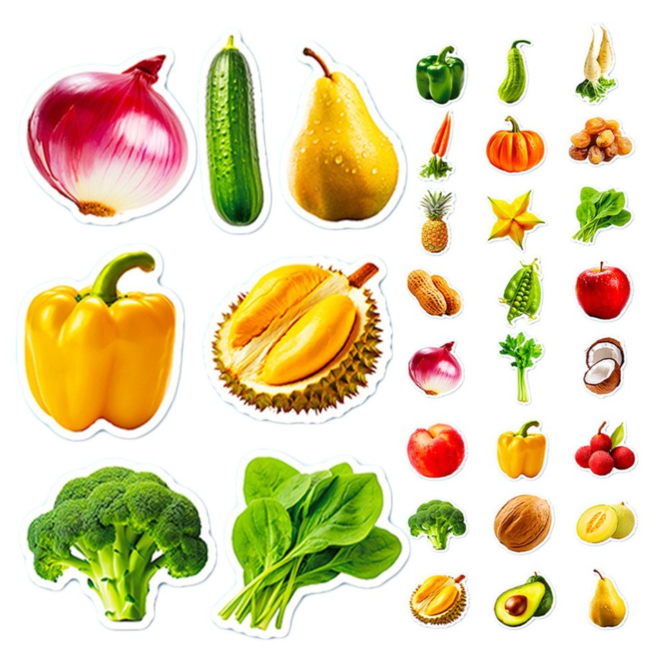 300 Sheets Fruit And Vegetable Stickers For Scrapbooking Projects Party ...