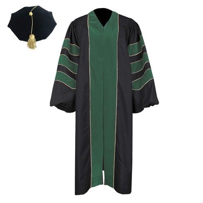 Newrara Unisex Deluxe Doctoral Graduation Gown and 8-Side Tam Package ...