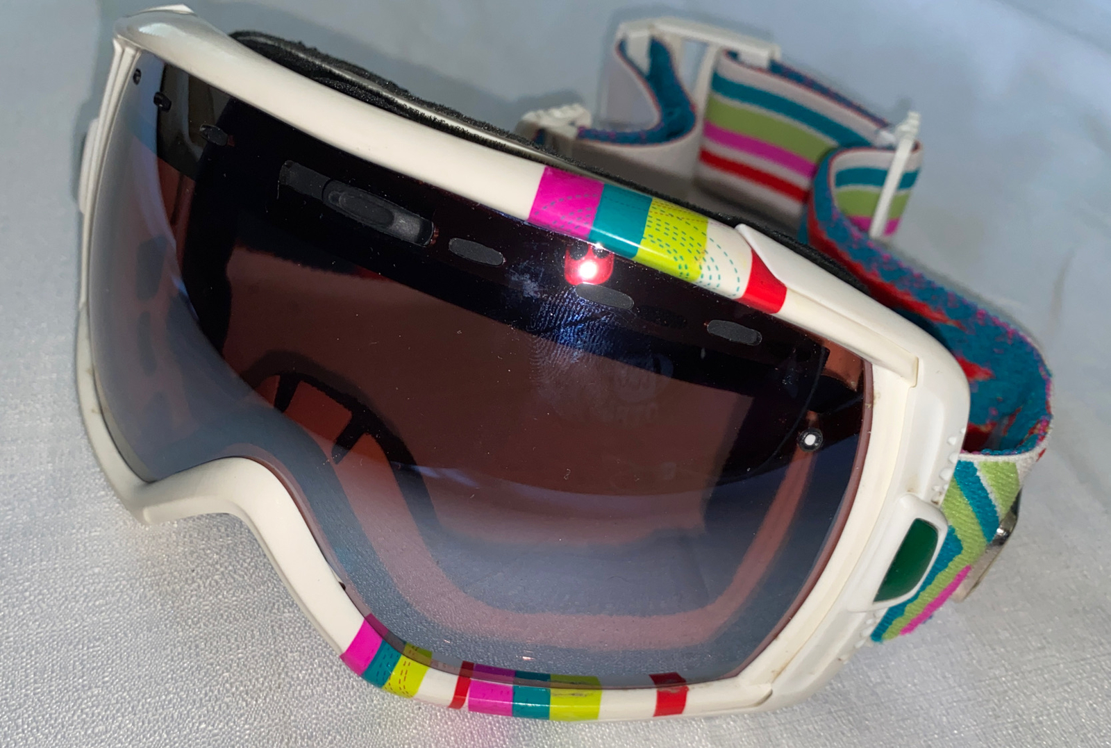 Smith Phenom Goggles White with color striped Frame w/Mirrored Ignitor ...