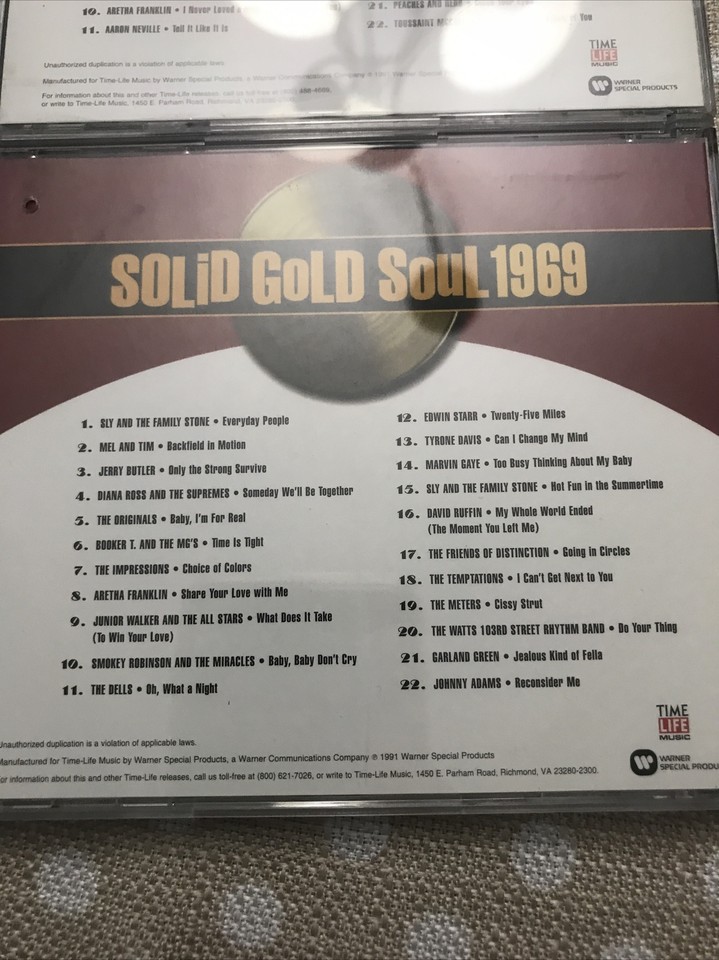 Solid Gold Soul 1966 1967 1968 & 1969 4 CD Lot Time Life 88 Tracks R&B ...
