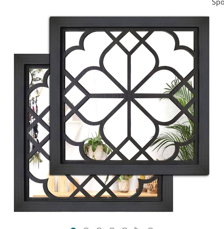 Wocred Set of 4 Mirrors Square Wall Mirror,Gorgeous Rustic Farmhouse ...