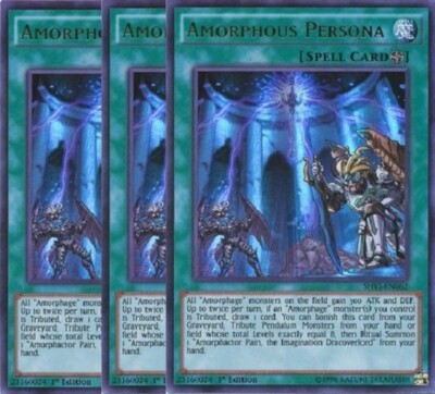 Yugioh - Amorphous Persona x 3 - 1st Edition Ultra Rare NM - Free Holo ...
