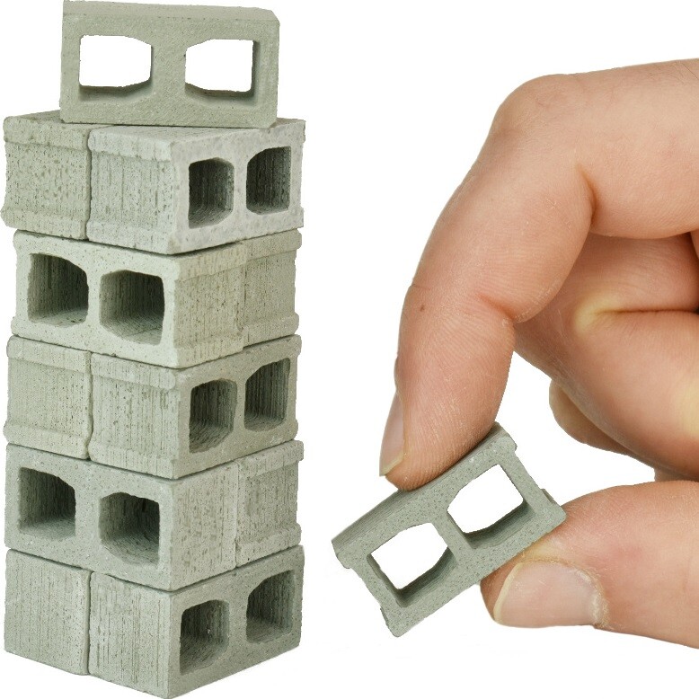 Mini Cinder Blocks Made of Cement with Pallet - Premium Quality - 1/12 ...