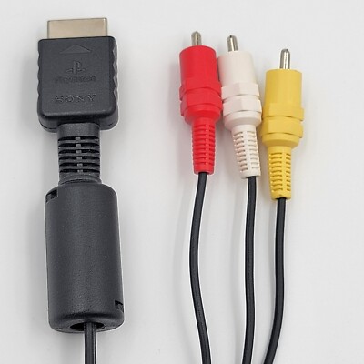 Sony PlayStation OEM Official RCA AV Audio/Video Cable Cord PS1 PS2 PS3 ...
