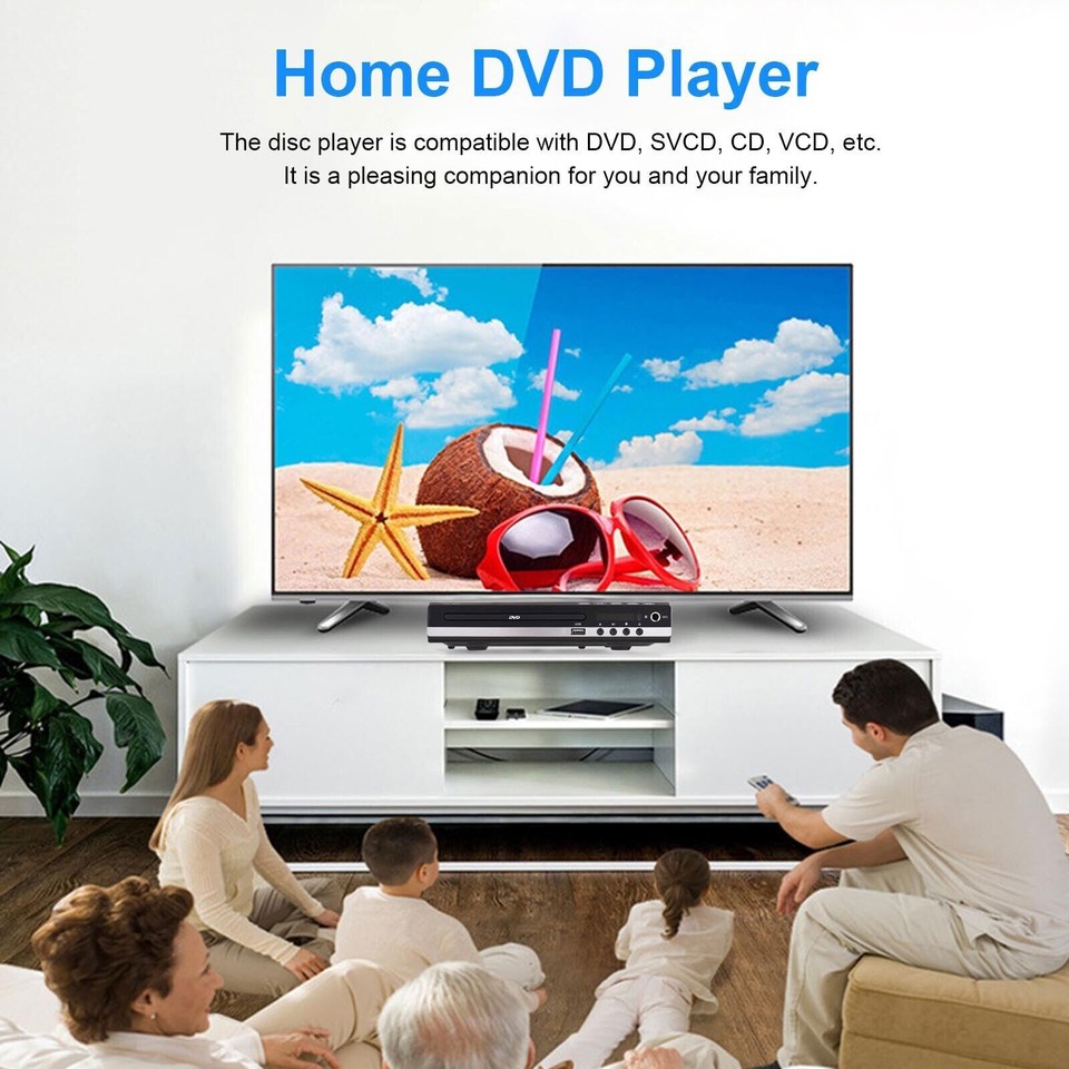 1080p DVD Player All Region Free DVD CD USB Player with HD+RCA Output ...