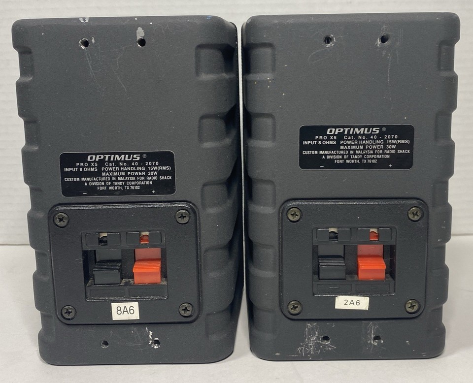 Optimus Pro X5 Bookshelf Speakers Pair Radio Shack Cat# 40-2070 Sound ...