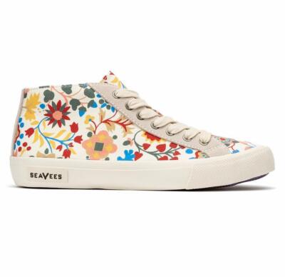 New SeaVees Beige Red Floral Flowers California Liberty Rose High Top ...