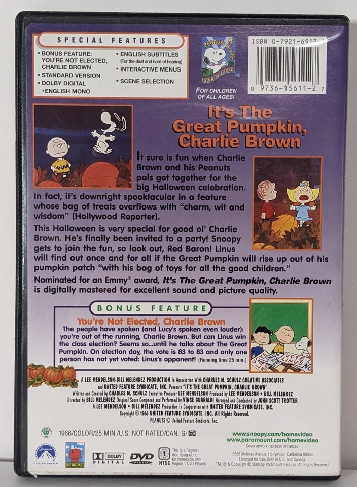 It's the Great Pumpkin, Charlie Brown DVDs Bonus Feature Included ...
