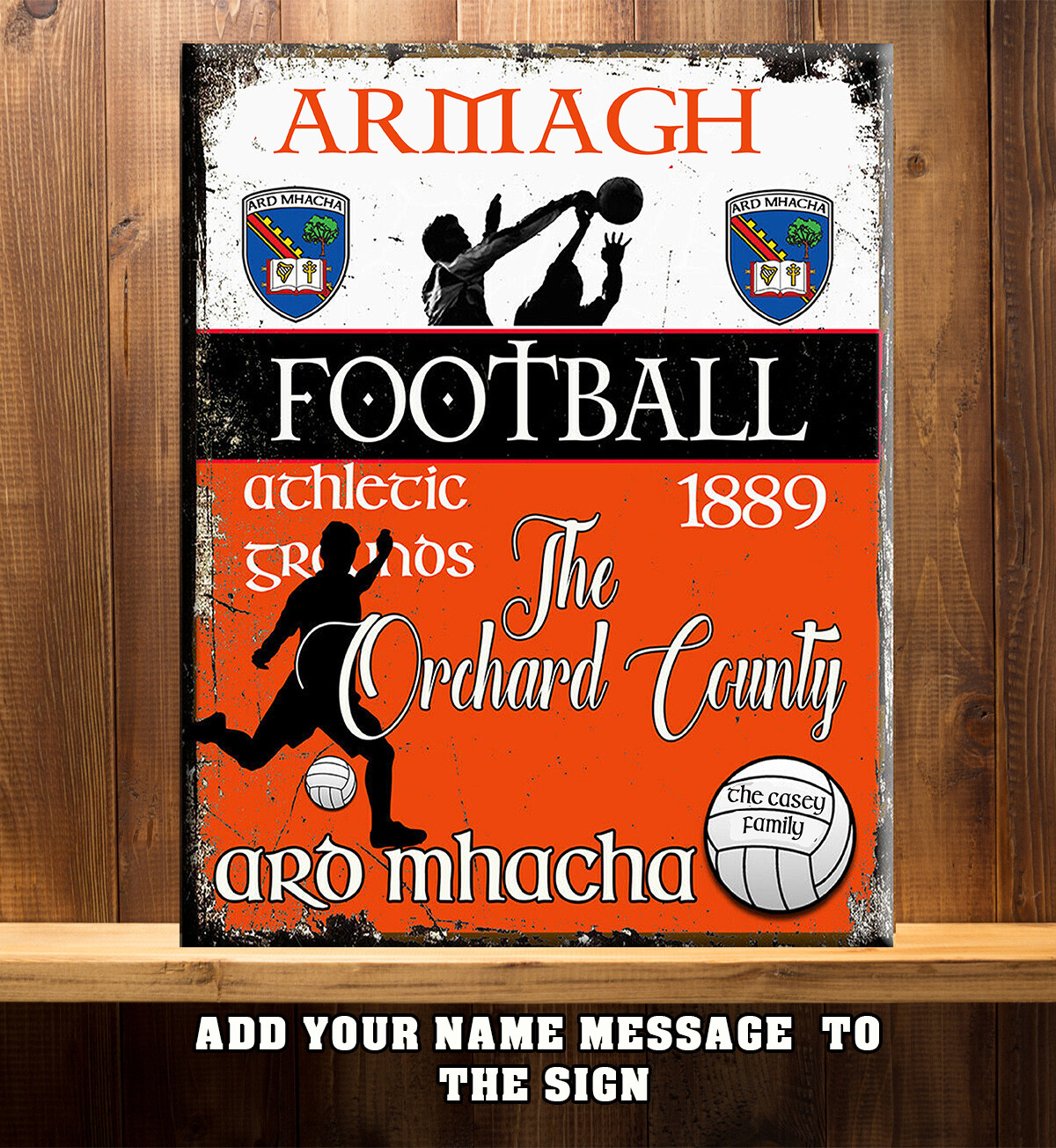 PERSONALISED ARMAGH GAA FOOTBALL GAELIC SPORT VINTAGE Metal Sign RS314 ...