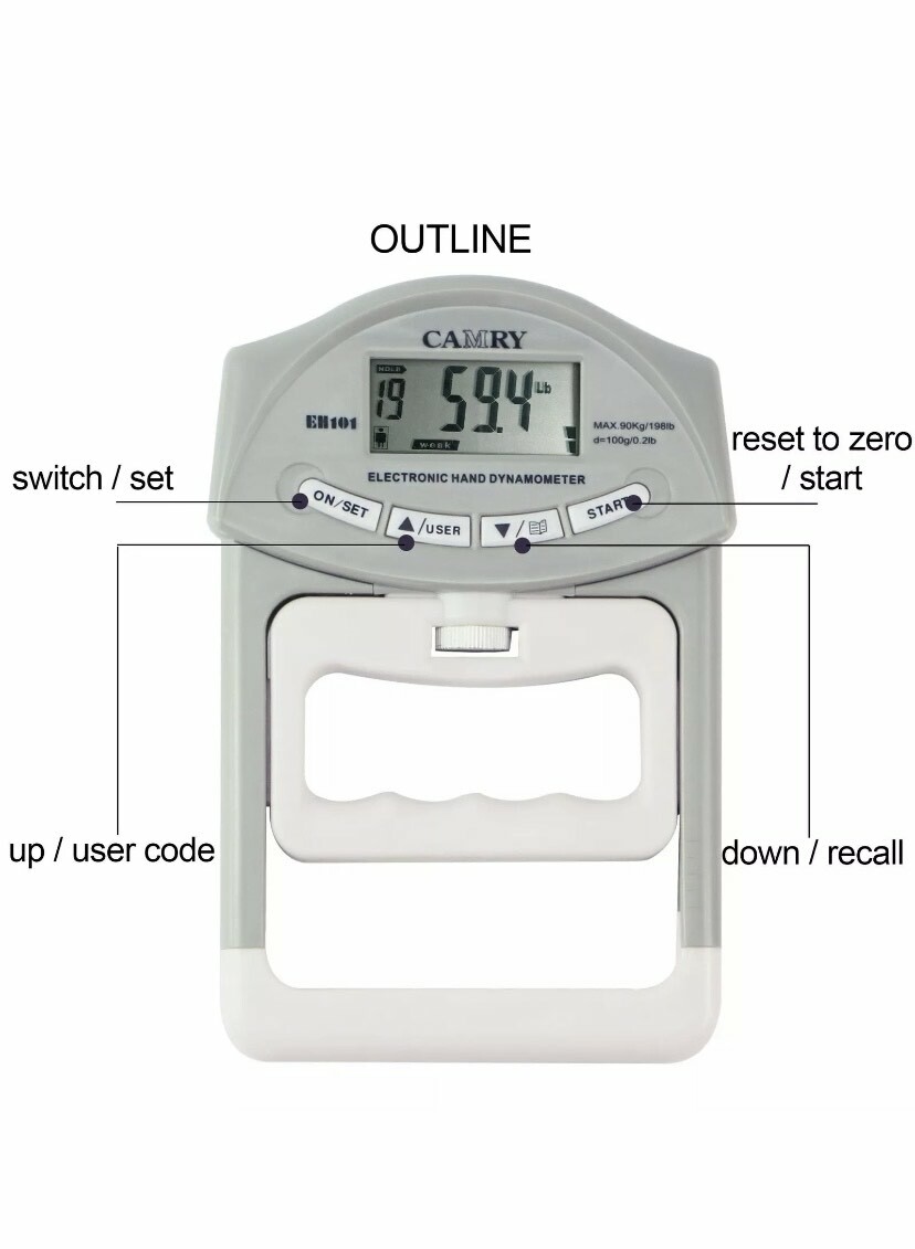 Camry Digital Hand Dynamometer Grip Strength Merement Meter ...