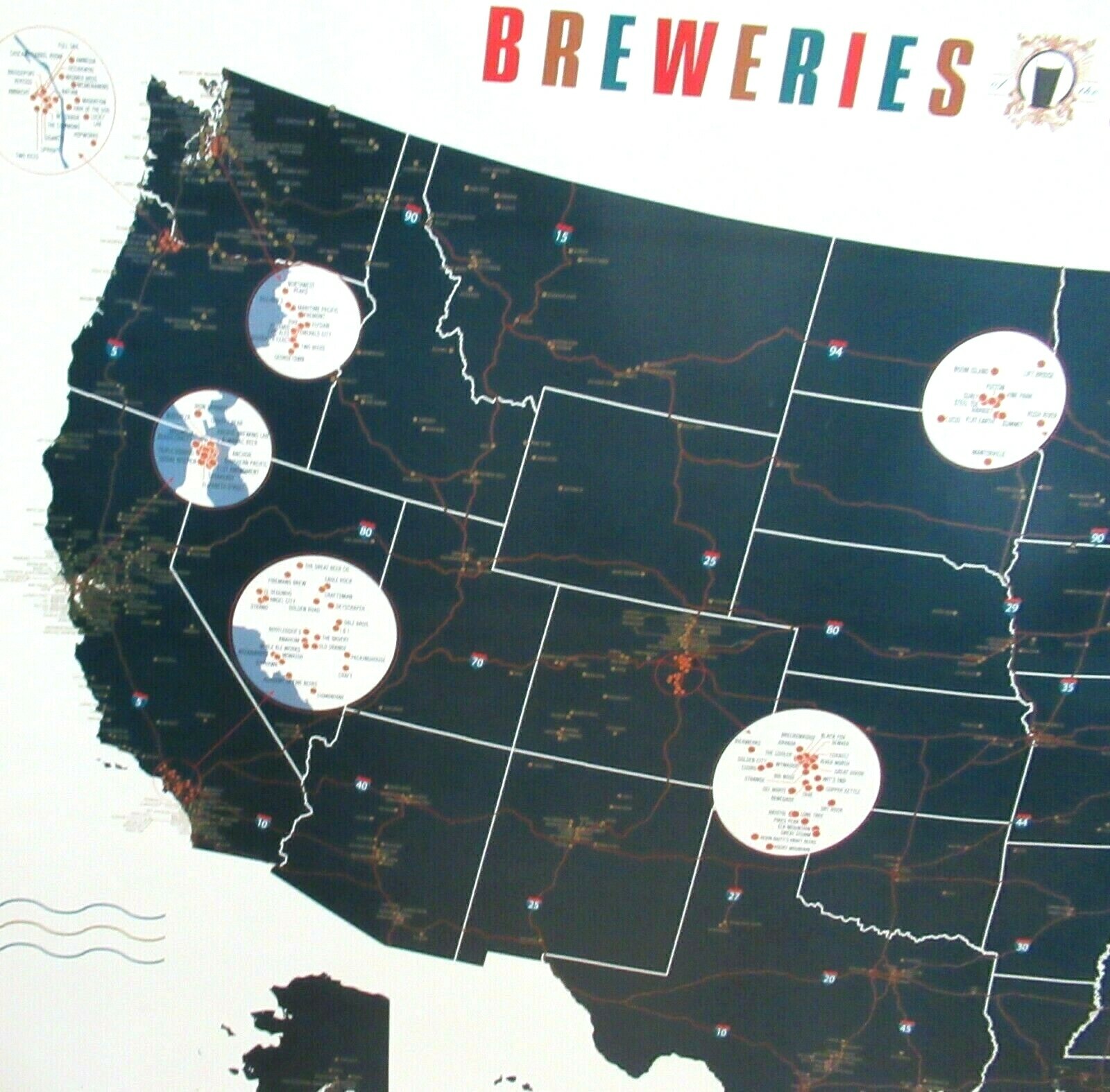 BREWERIES OF THE UNITED STATES LIMITED EDITION HAND SIGNED HUGE MAP ...