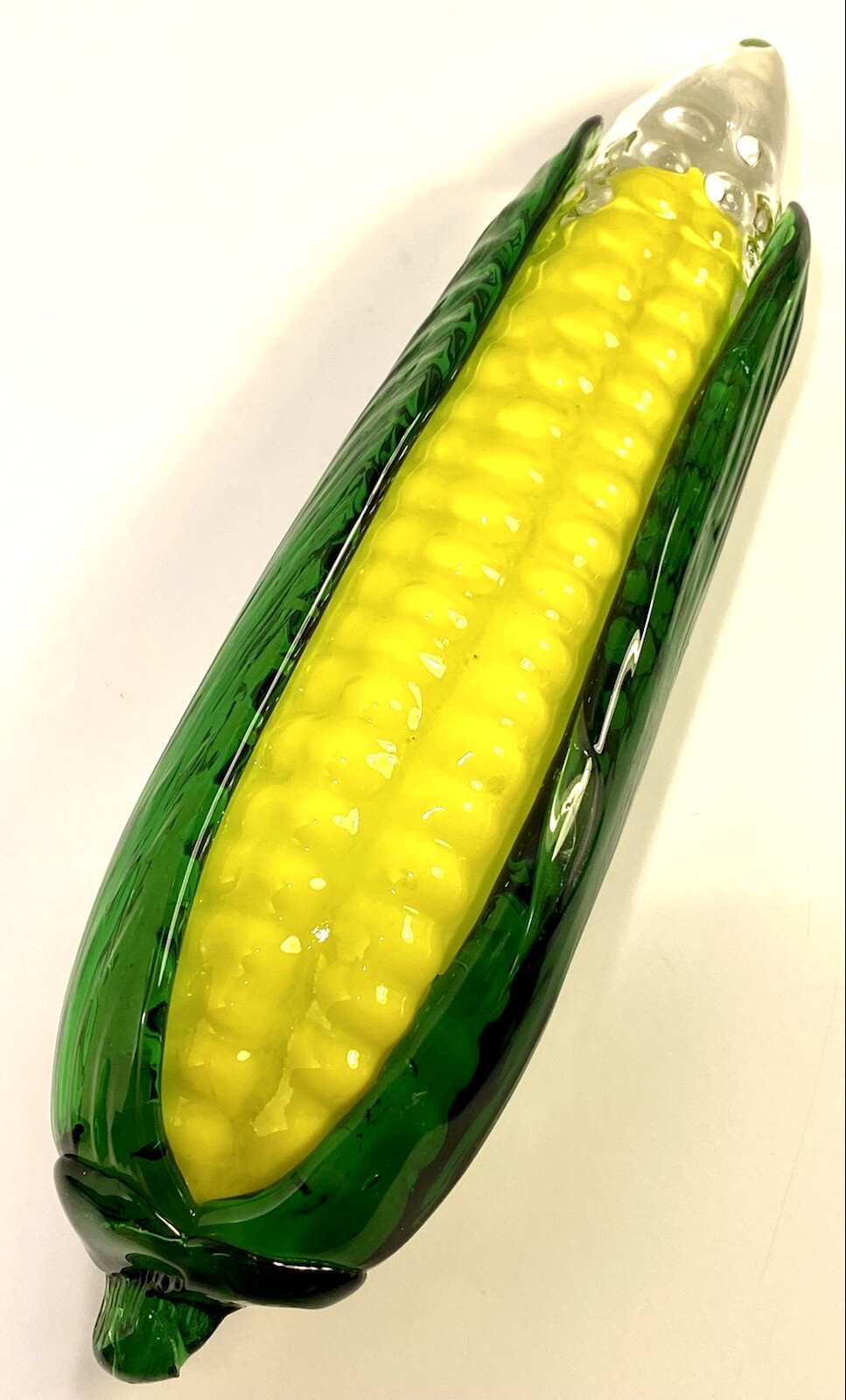 Vtg Blown Glass Corn on the Cob 6" Long Captures Light Art Glass Pretty ...