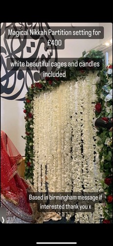 NIKKAH PARTITION with Floral Decor - Wedding - Engagement - Flowerwall ...