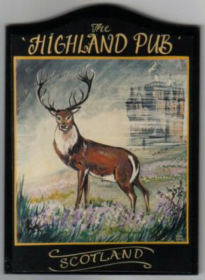 wood MINI PUB SIGN bar tavern Highland Stag inch 25cm SCOTLAND 10 ...