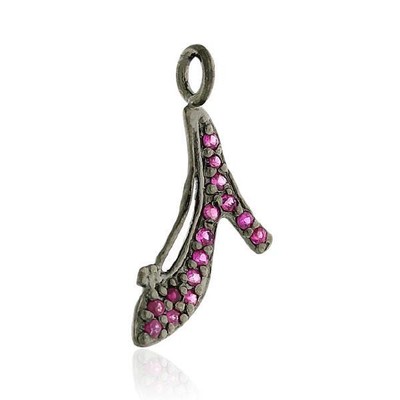 Diamond Ruby Designer Charms Silver Jewelry Size 14X9 MM | eBay