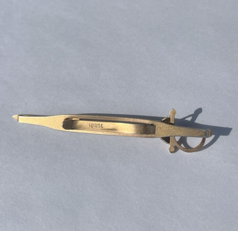 Vintage Mid Century Signed SWANK Gold Tone SWORD Tie Bar Clip | eBay