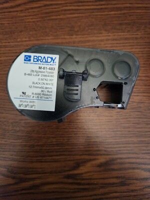 Brady - 143304 M-61-483 Polyester B-483 Black on White Label Maker ...