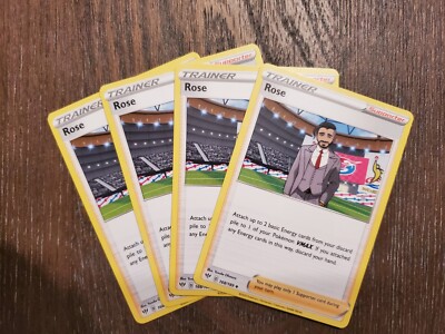 Rose 4x Trainer Playset Supporter 168/189 Darkness Ablaze SWSH Pokémon ...