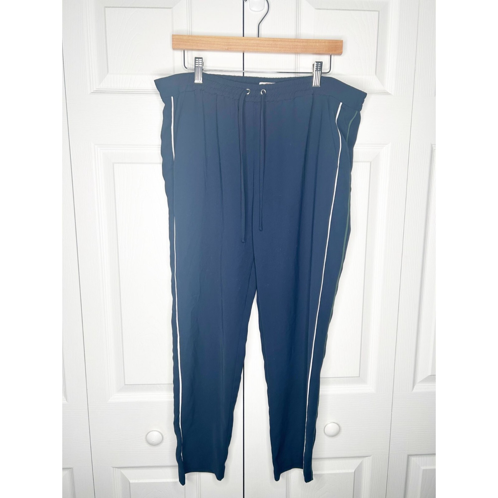 Parker Cassius Navy Blue Drawstring Side Stripe Pants… - Gem