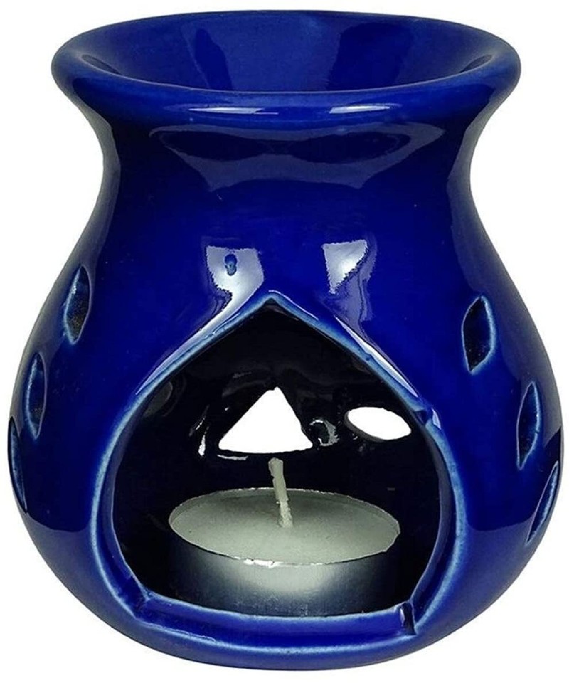 Mkd2 Rise Ceramic Clay Candle Operated Aroma Burner Blue Color | eBay