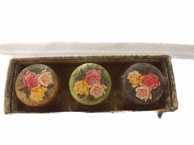 Vintage SS Pierce Of Boston Jelly Jars With Floral Lids In Box Set Of ...