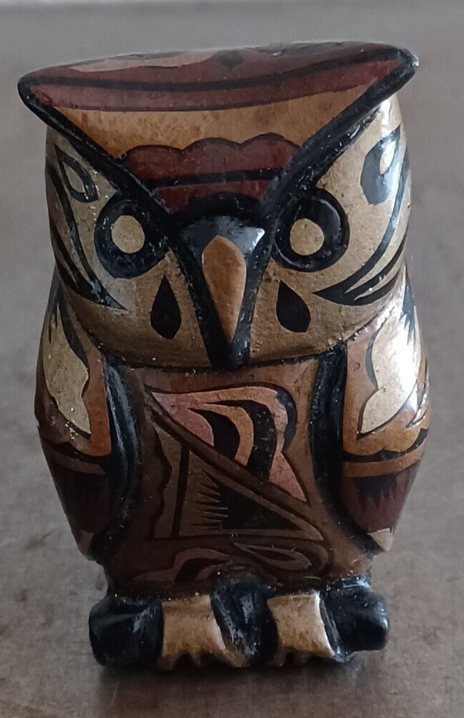 Hecho A Mano Wood Owl Hand Made In Colombia 3.2" Tall | eBay