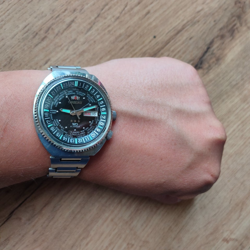 RARE Vintage Orient WORLD Time Diver Sea World Orient WD Automatic ...
