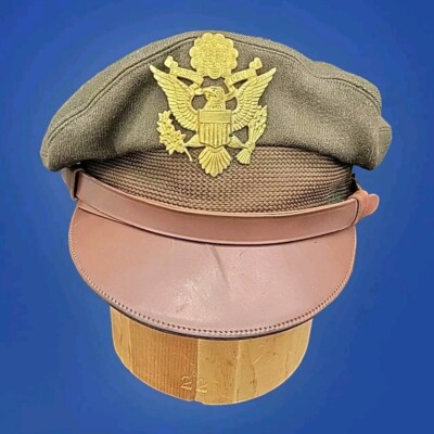 US WW2 Army Air Corps USAAF Officer's Crusher Society Brand Visor Hat ...