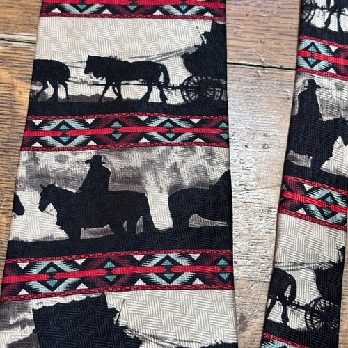 Rock mount Ranch wear western tie cowboy silhouette Aztec | eBay