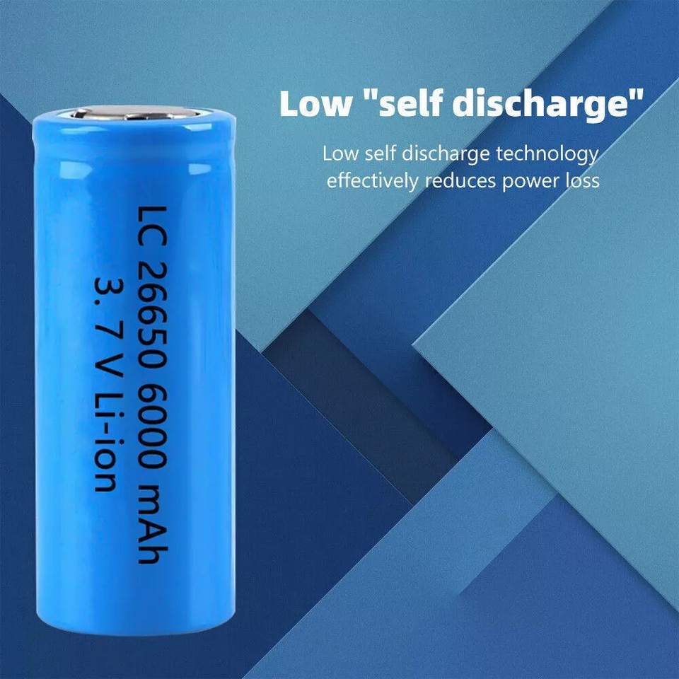26650 Battery 3.7V Li-ion Rechargeable Batteries LOT + 2Slot Charger US ...