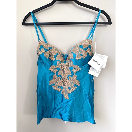 $561 La Perla Maison Silk Bustier USA 34B Padding Embroidered NEW Lingerie | eBay