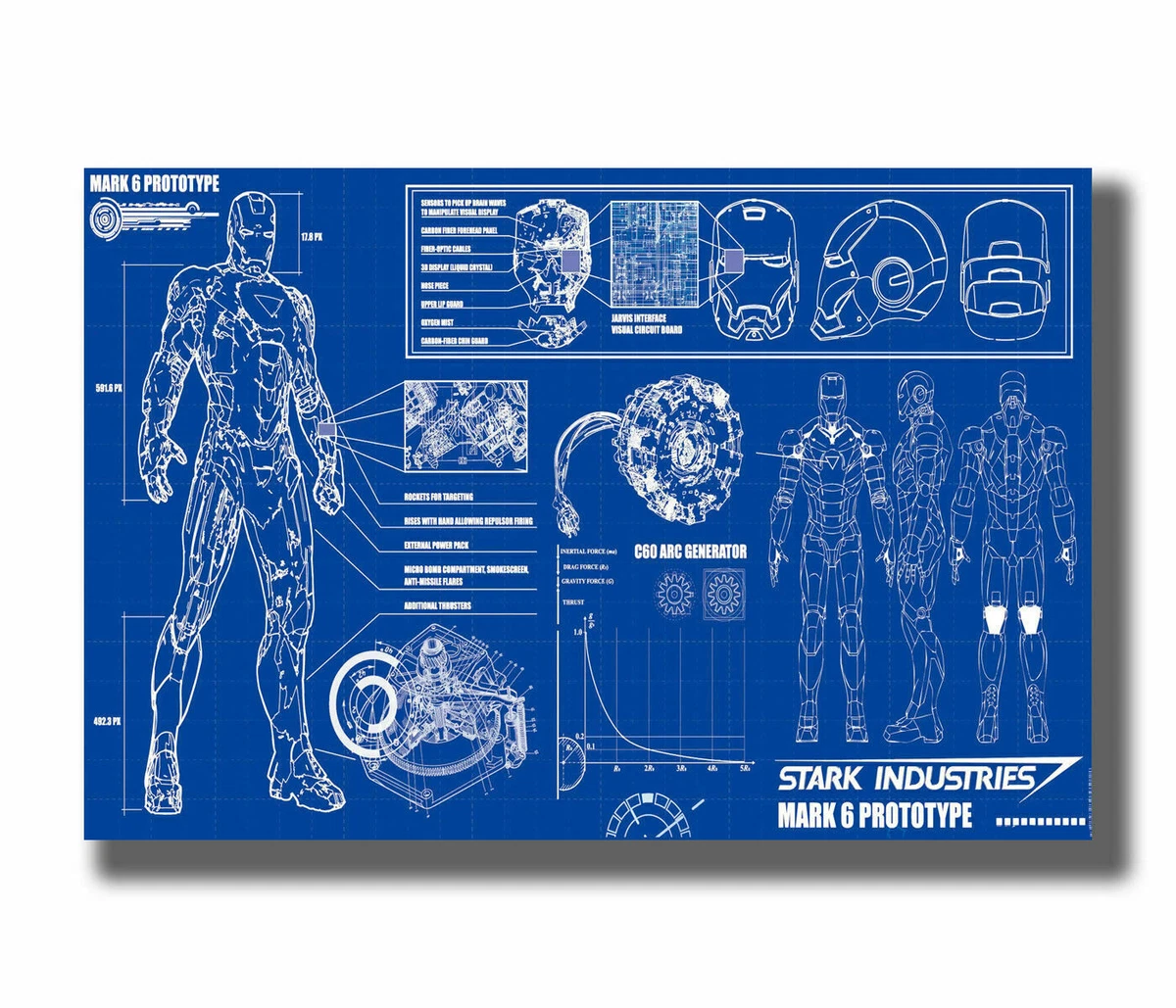 Iron Man Blueprints Poster