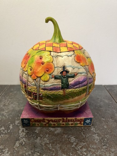 Jim Shore Fall Count Your Blessings Pumpkin 2004 Heartwood Creek Enesco ...