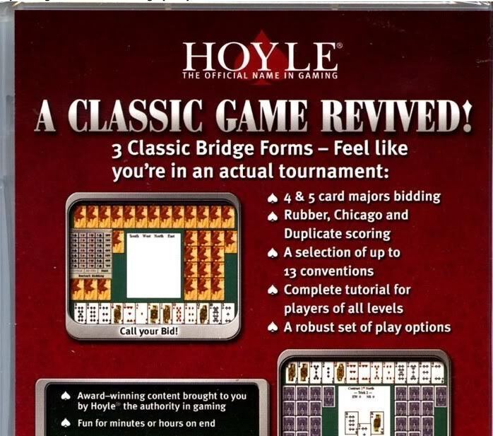 Hoyle's World's best BRIDGE game for Windows PC NEW laptop XP computer ...