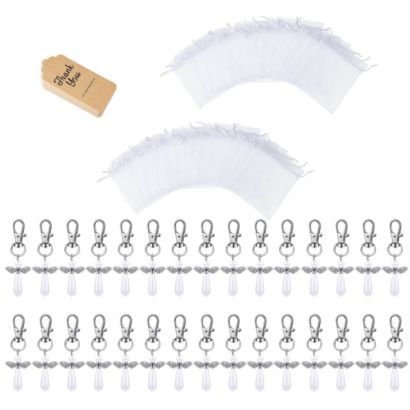 24/30pc Wing Keychain Favor Wing Pendant Baby Shower Christening ...